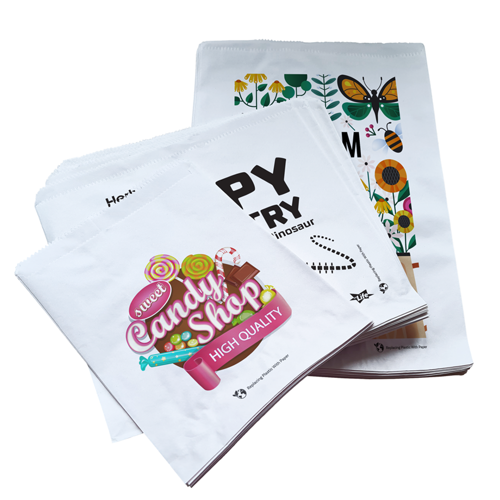 175x225mm White Printed Paper Bags – Midpac Printed Packaging