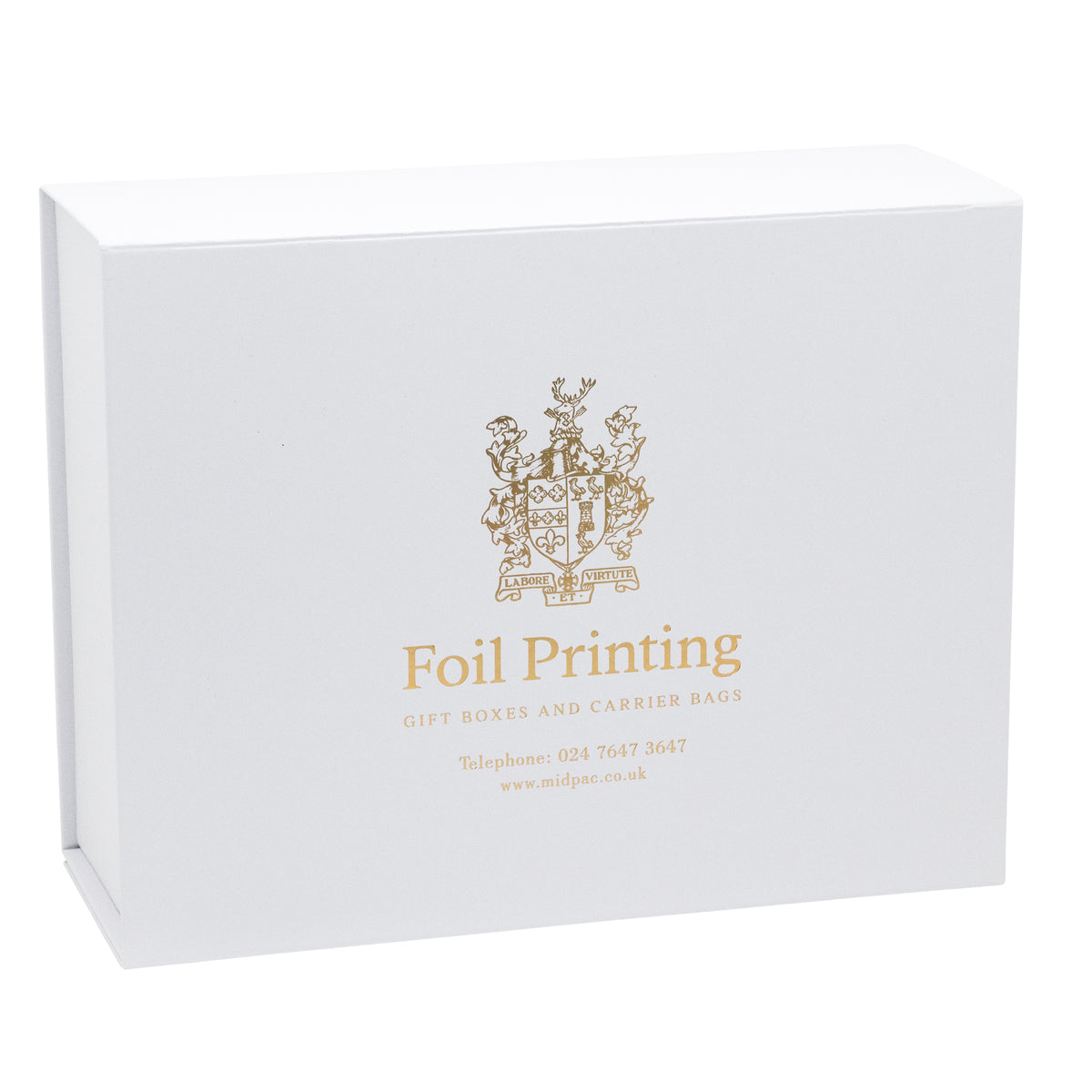 Matt White Foil Printed Boxes 220x280x110mm – Midpac Printed Packaging